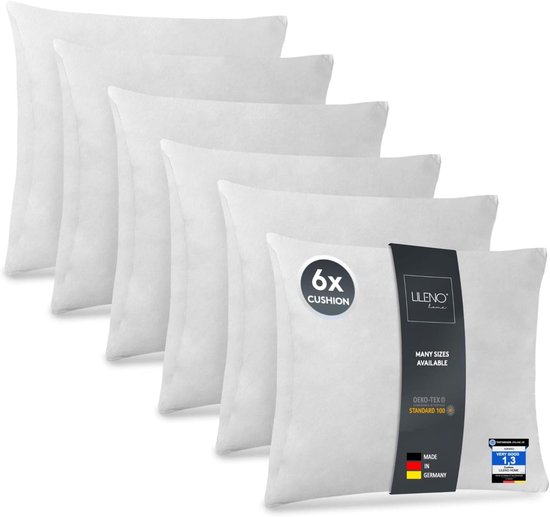 Set van 6 Kussen Vulling 45x45 cm - Wasbare Polyester Binnenkussens ...