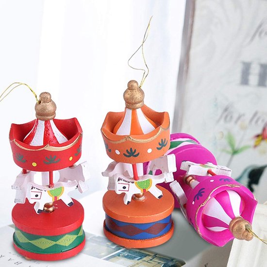 Aanpassing titel: 6 Stks/set Houten Muziekdoos Vintage Carrousel Paard ...