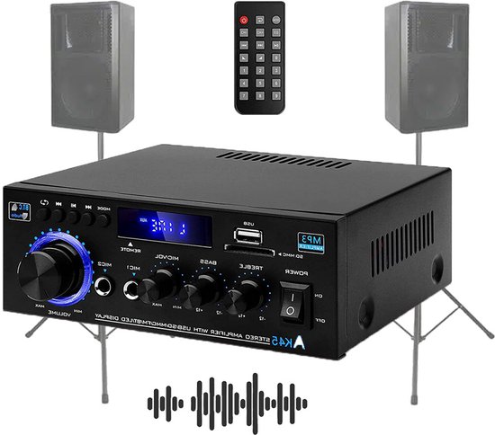 Versterker Audio - Auto Versterker voor Speakers - Zwart | bol