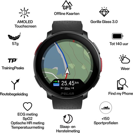 Polar VANTAGE V3 Sport Smartwatch met GPS - Zwart/grijs | bol