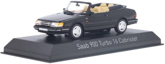 Saab 900 Turbo Convertible 1992 Zwart Model 1/43 Norev 810045 | bol
