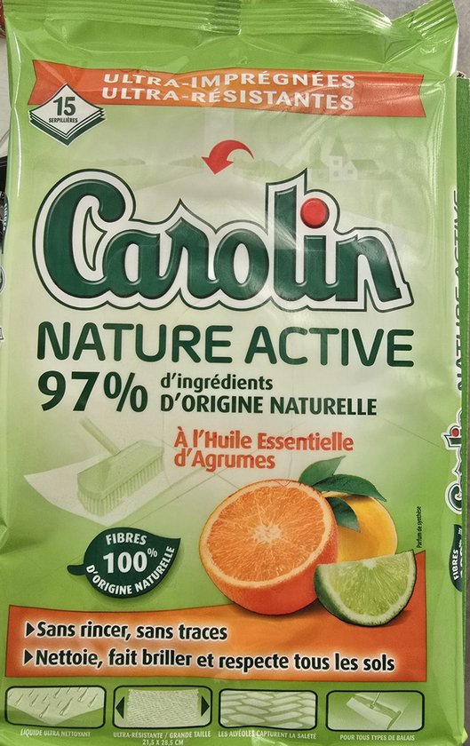 Carolin Parket Vloerdoekjes - Schoonmaakdoek - Met CITRUS - 15 Doekjes ...