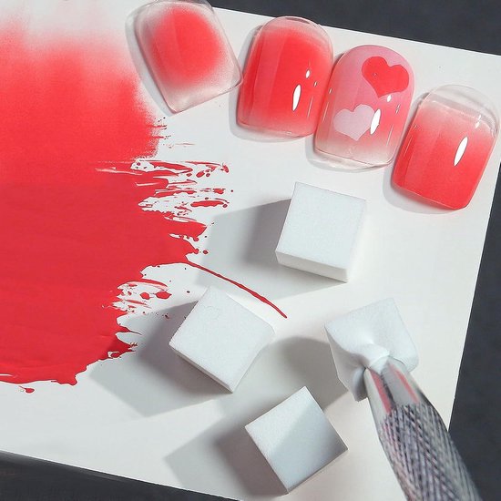 Nail Art Spons Set - 100 stuks met Piercing Tang, Bal Opdraaier ...