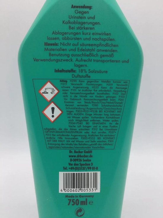 Urinesteen Verwijderaar WC-Reiniger - 750 ml Fles | bol