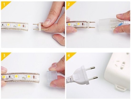 LED Strip Wit - 15 meter in een ROL - 220V - 5050 SMD - 60L/M - IP65 ...