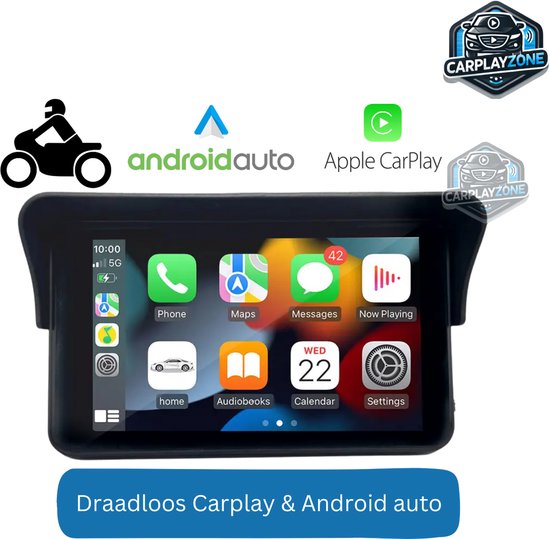 CarPlayZone® 7-inch - Motor navigatie met draadloos Apple Carplay ...