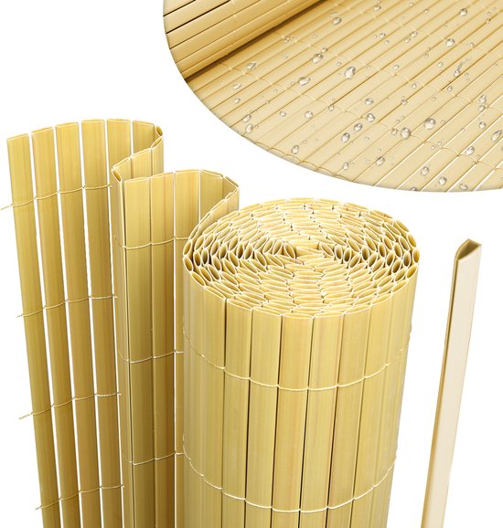 Tuinscherm PVC tuinafscheiding balkonscherm teak 1x3m | bol