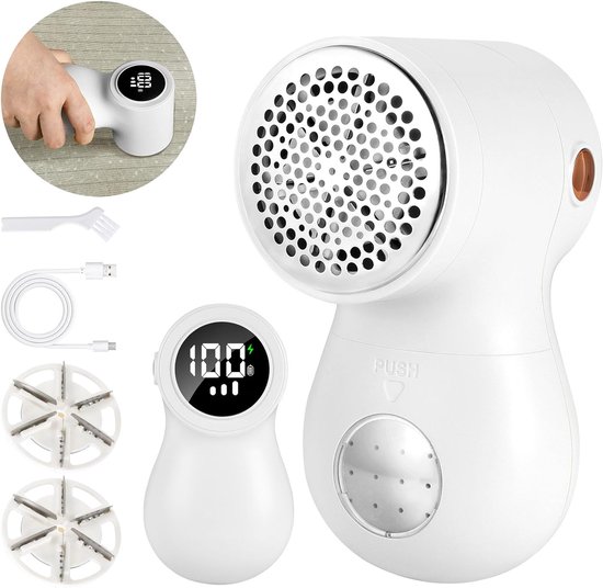 Oplaadbare pluisverwijderaar met LED-display en 3 snelheden ...