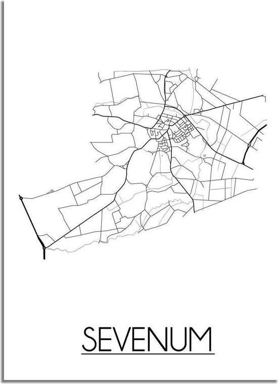 DesignClaud Sevenum Map Poster A3 poster (29,7x42 cm) | bol.com