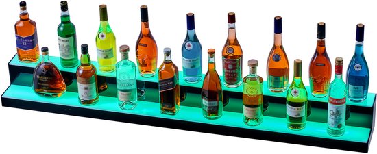 LED verlichte drank fles display, 60 inch 2-tier commerciële thuis bar ...