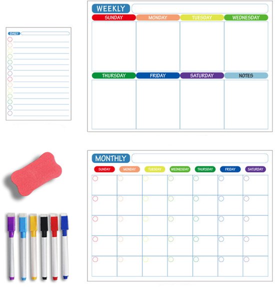 Maandplanner Whiteboard – Magnetisch Planbord – Magnetische Weekplanner ...