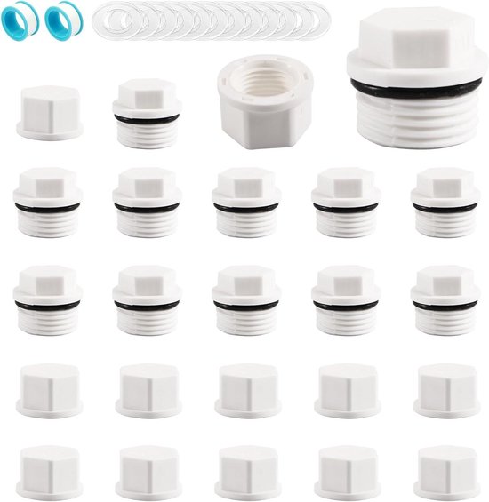26 stuks blindstoppen 1/2 inch met afdichting - blinde stop afsluitstop ...