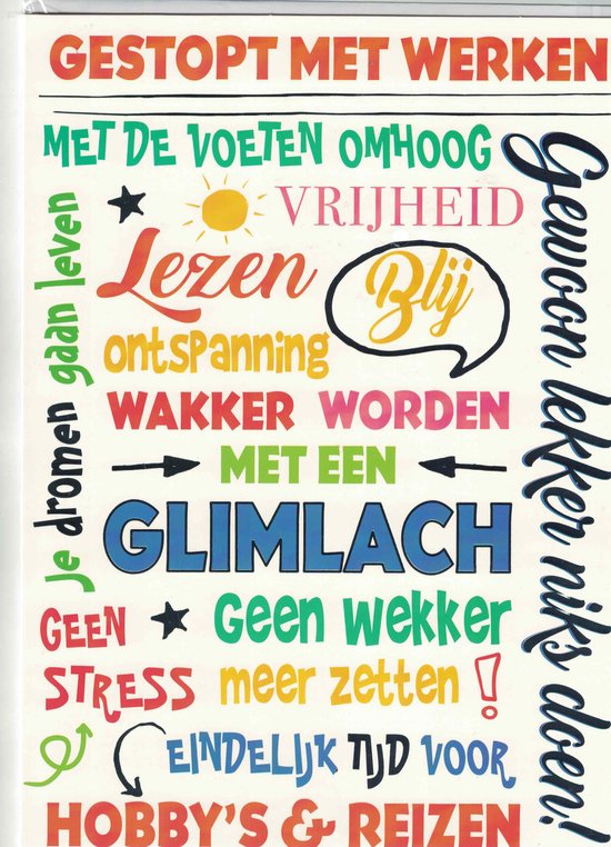 Wenskaart A4 - wenskaart XL - pensioen - nieuw baan - emigreren - VUT - carrière switch | bol