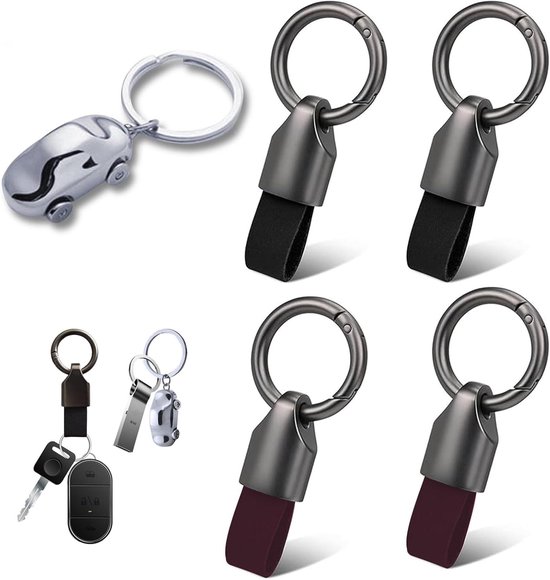Autosleutelhangerclip - 4 stuks met 3D Auto Model Sleutelhanger voor ...