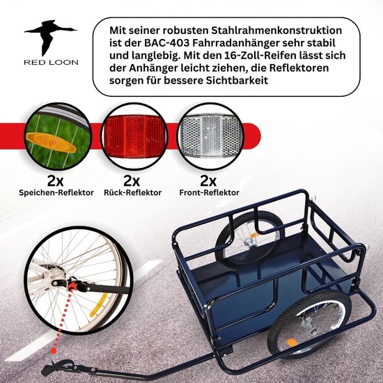 Fietskar Bagage - Fietsaanhanger - Aanhangwagen Fiets - Large Zwart | bol