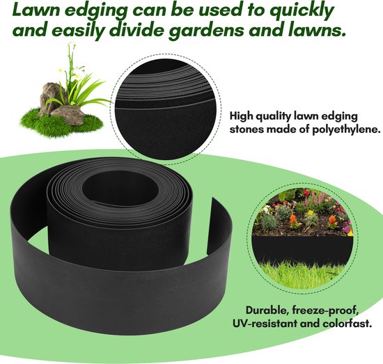 Borderrand op rol - DIY Borderrand Gazonrand - Tuinafboording flexibel ...