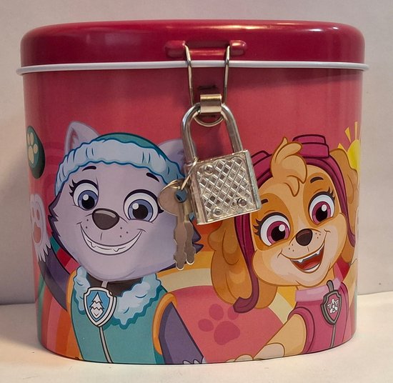 Spaarpot met slot voor kinderen - Paw Patrol - Skye & Everest Roze | bol