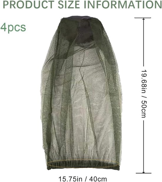 Muggennet Hoed 4 Stuks - Camouflage Insectenbescherming voor Outdoor ...