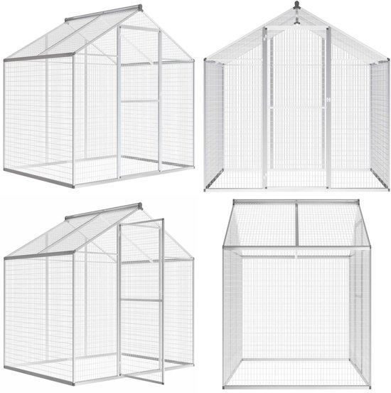 vidaXL Volière 178x122x194 cm aluminium - Buiten Volière - Buiten ...