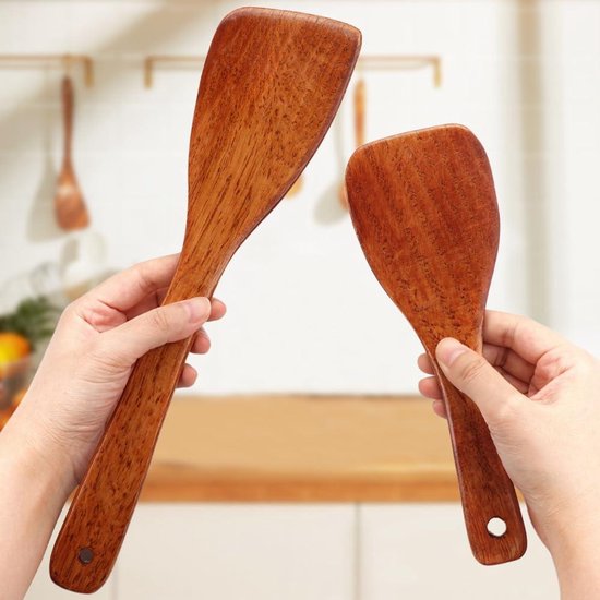 Wooden Scraper Olive Wood Cooking Spoon Spatula Pans Spatula Long ...