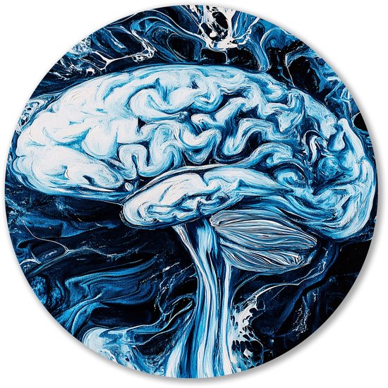 Abstracte weergave van menselijk brein - Brein schilderij rond ...