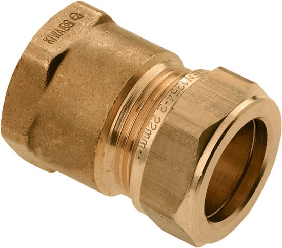 Bonfix knelkoppeling - Schroefbus - 1/2 x 12mm - Messing - Lange interne gasdraad | bol