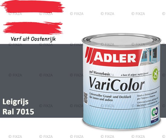 ADLER Varicolor Lakverf RAL 7015 – Leigrijs 750 ml – 2-in-1 Houtverf, Metaalverf en... | bol