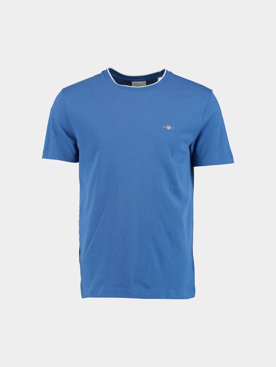 Gant T-shirt korte mouw Blauw Pique SS T-shirt 2033019/407 | bol