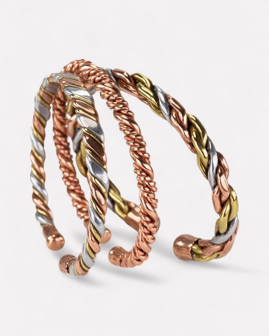 Deva Loves - Koperen Armband - Drie kleur - Heavy Rope - M | bol