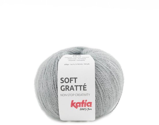 Katia Soft Gratté - 64 parelmoergrijs - Mohair-Look Acryl Garen | bol