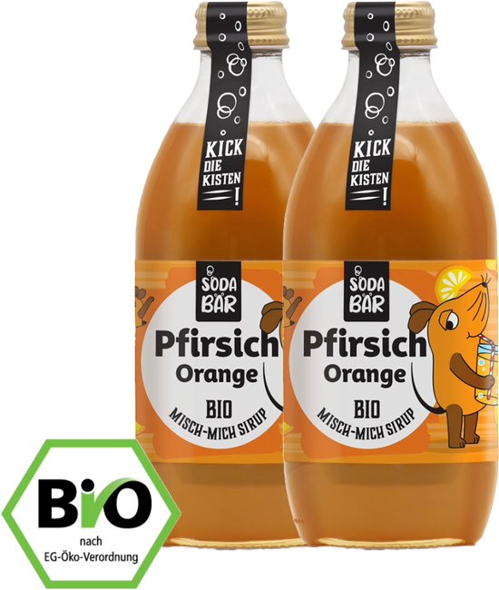 SodaBar - 330ml BIO Sodamaker Perzik Siroop - Fruitsiroop ...