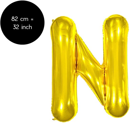 Fienosa Letter Ballonnen - Letter N - Goud - Kleur Goud - 82 cm ...
