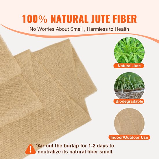 Jute Stof rol 40 “x 300', Jute Boom Wrap rol, 50x50 Hoge Dichtheid ...