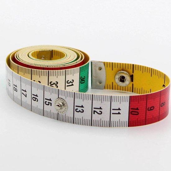 2 Stuks DELUXE MEETLINT/LINTMETER, Lengte 150CM met Drukknoop, Flexibel ...
