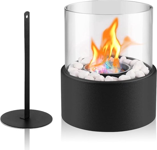 Bioethanol Table Fireplace with Decorative Stones and Blush Aid for ...