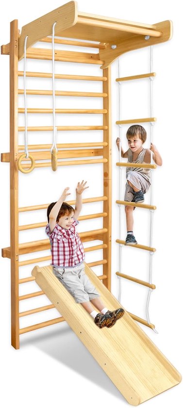 Aufun Wandrek, Gymnastiekwand, Klimrek, Houten Klimrek ...