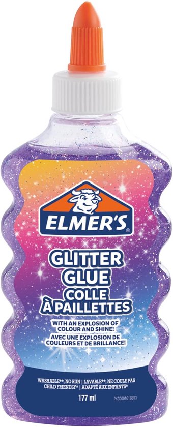 Glitterlijm Paars 177 ml - Uitwasbare en Kindvriendelijke Knutsel lijm ...