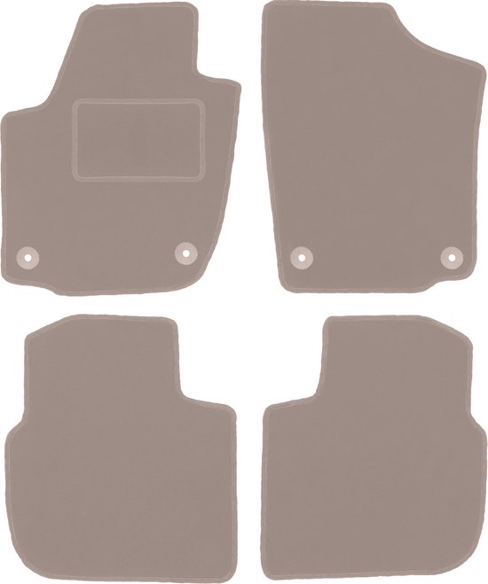 Beige veloursmatten voor: Skoda Rapid liftback, sedan, spaceback, stationwagen (2013-2019) | bol
