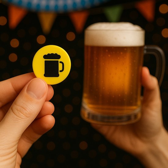 100 stuks Jetons BIERGLAS – bier Consumptiemunten – Feestjetons ...
