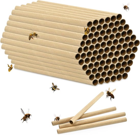100 Pieces 6 Inch Long Beekeeper Refill Cardboard Insert Mason Bee ...