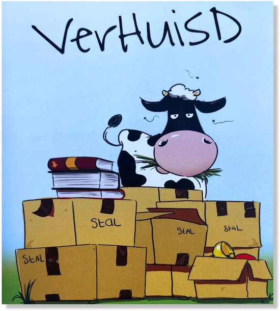 Verhuisd! - Nieuwe Woning Wenskaart - 12x11cm - Gevouwen Verhuisd kaart ...
