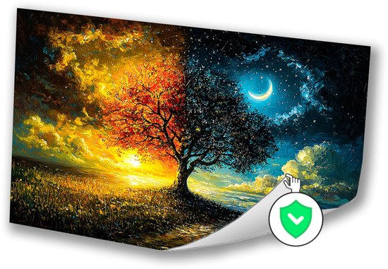 Boom tussen dag en nacht - Dualiteit poster - Posters boom ...