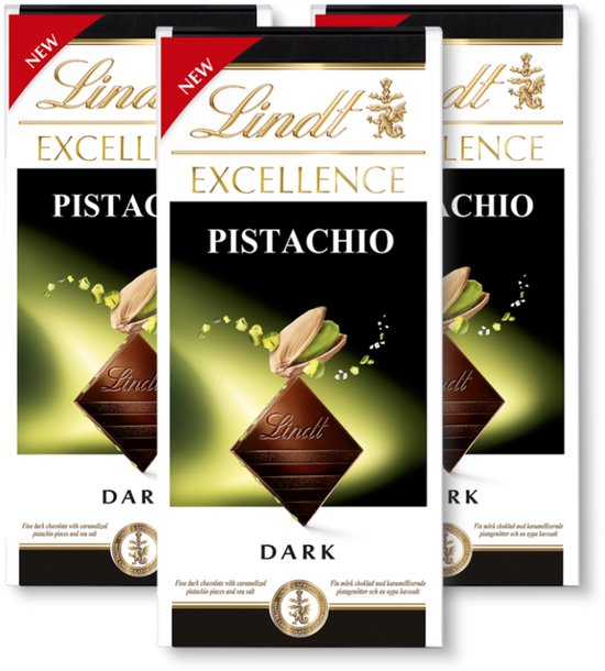 Lindt EXCELLENCE Pistache Pure Chocoladereep 3x 100 gram - Pure chocolade met pistache... | bol