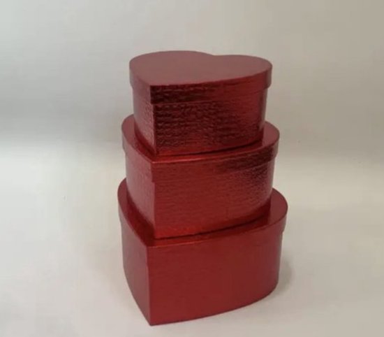 Luxe Hartvormige Doos met Deksel - M: 24.5x22.8x11.5cm - Rood ...