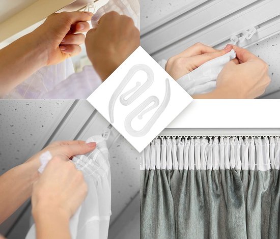 Plastic Gordijn Haken | 100-Pak | LEVENSLANGE GARANTIE - Witte Clip ...