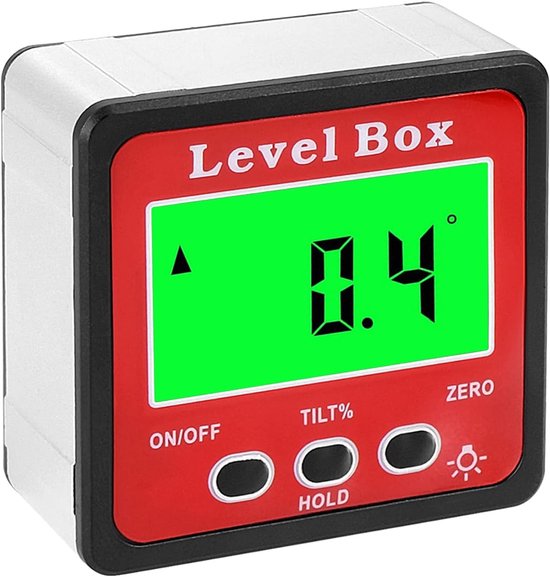 Digitale inclinometer gradenboog 4 x 90°, digitale hoekmeter, schuine ...