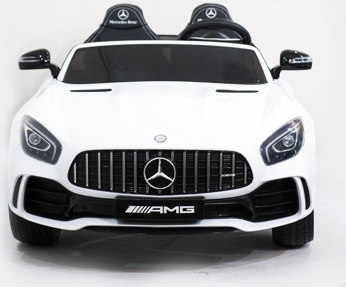 Elektrische Kinderauto Mercedes Benz GT R Wit 2 Persoons Auto 24V Met ...