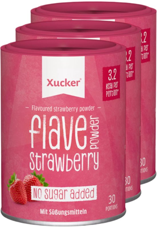 Xucker | Flave Powder | Strawberry | 3 stuks | 3 x 120g | bol