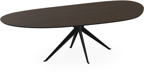 Melamine eettafel eiken bruin - Organisch Type A - Anna onderstel ...
