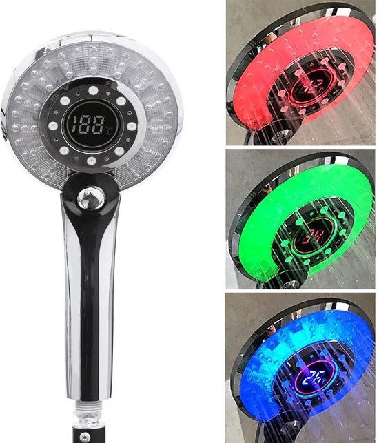 CHIWIN LED Douchekop - Handdouche - Universeel - met Temperatuurdisplay ...